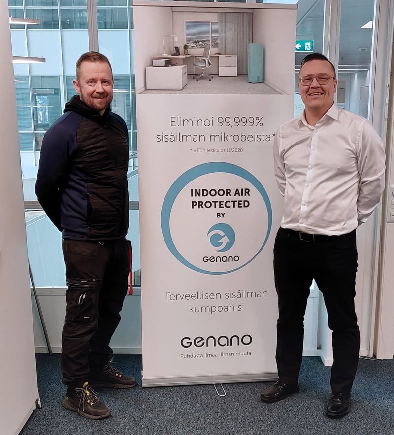 Genanon ja Kauppahuone Pesosen yhteistyö tuo puhtaan ilman yhä useammalle työpaikalle